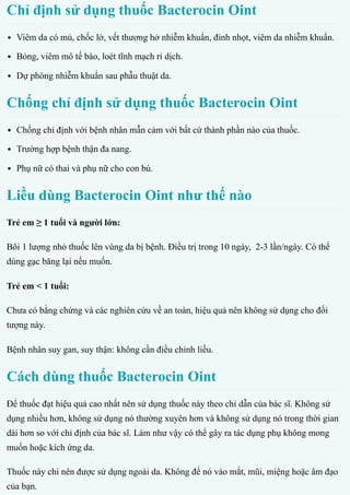 Gia ke khai thuoc Bacterocin Oint thong tin thuoc |Tracuuthuoctay | PDF