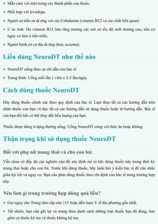 Gia thuoc NeuroDT thong tin thuoc|Tracuuthuoctay | PDF