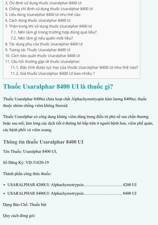 Thuoc Usaralphar 8400 UI tac dung lieu dung |Tracuuthuoctay | PDF