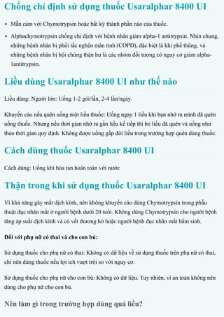 Thuoc Usaralphar 8400 UI tac dung lieu dung |Tracuuthuoctay | PDF