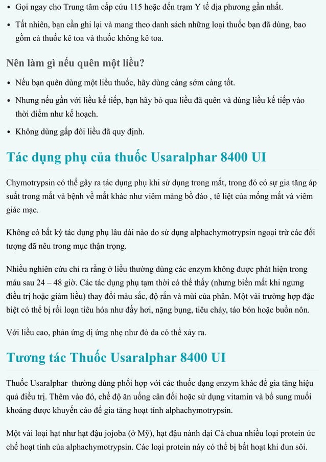 Thuoc Usaralphar 8400 UI tac dung lieu dung |Tracuuthuoctay | PDF