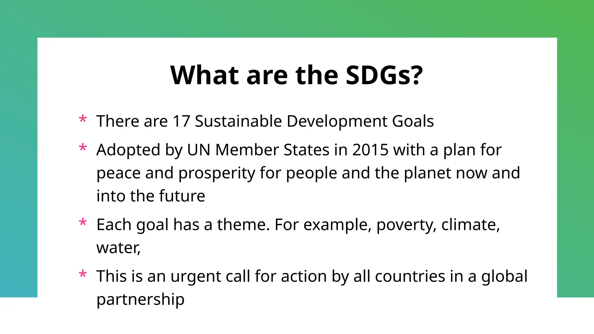 sustainable development goals lesson and how these SDGs align with your ...