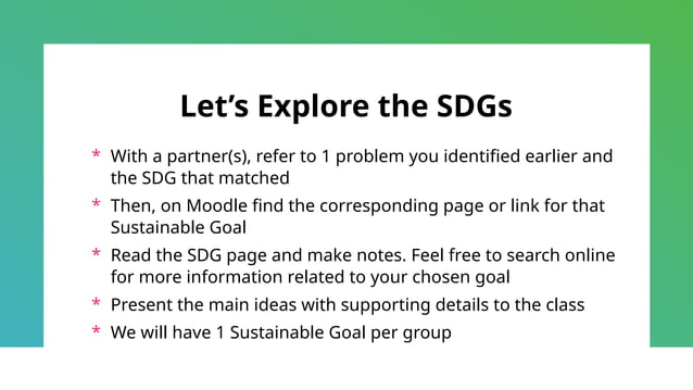 sustainable development goals lesson and how these SDGs align with your ...