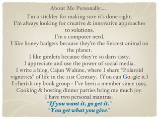 Tracy cv for web 2011 | PPT