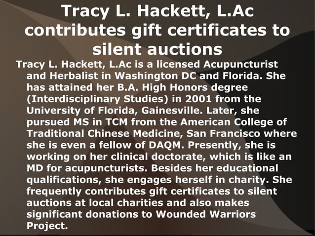 Tracy l.hackett | PPT