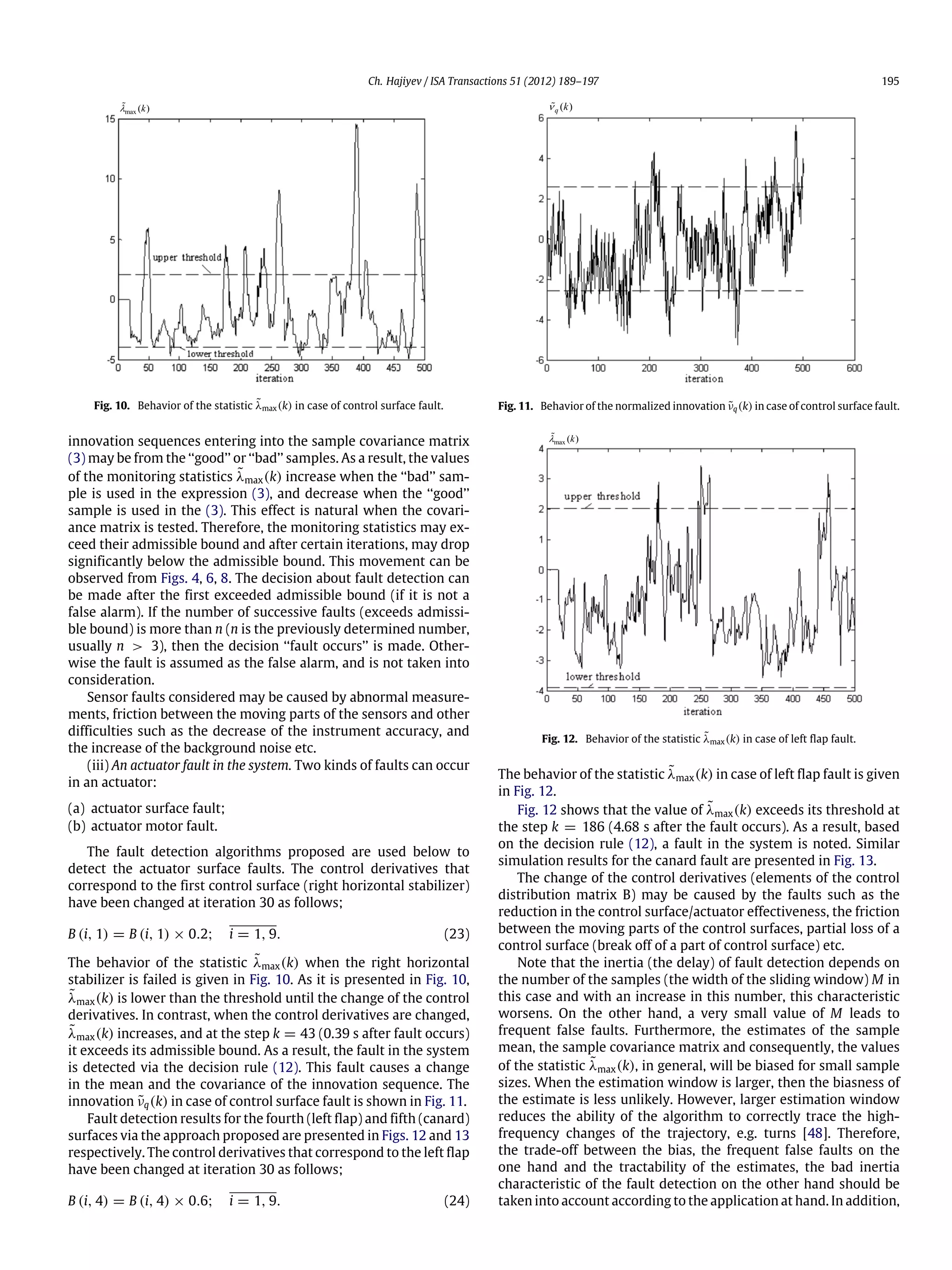 Tracy Widom Distribution Based Fault Detection Approach Application To Aircraft Sensor Actuator