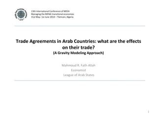 Trade agreements in arab countries | PPTX