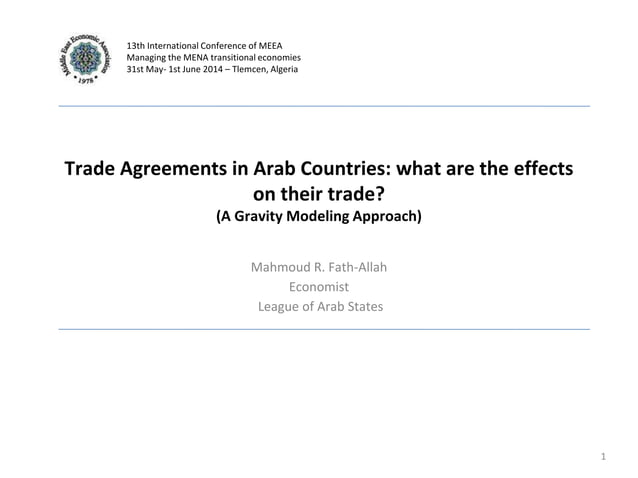 Trade agreements in arab countries | PPTX | Business Accounting ...