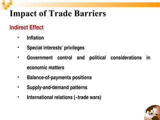 Trade barrier | PPT | Economy | Business and Finance