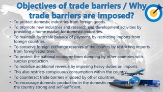 International Trade Barriers by the learners | PPTX