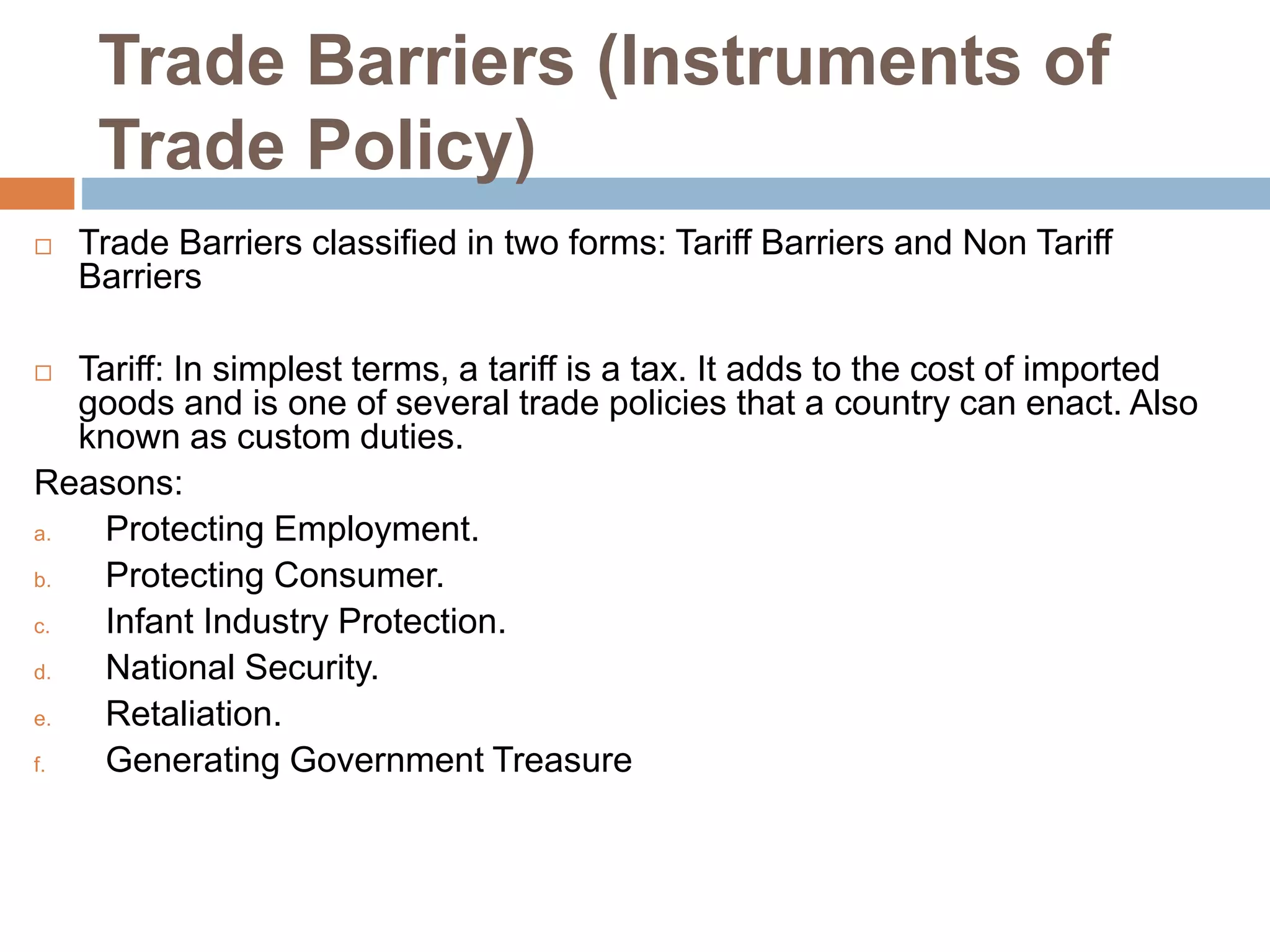 Trade Barriers in International Business | PPTX