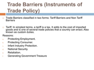 Trade Barriers in International Business | PPTX