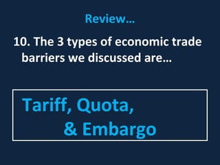 Trade barriers review | PPT
