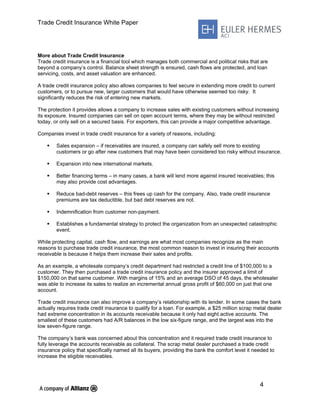 Trade Credit Insurance White Paper December 2008 | PDF