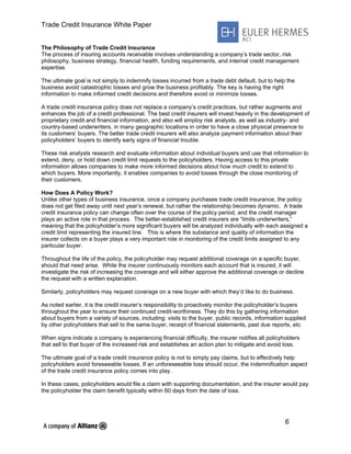 Trade Credit Insurance White Paper December 2008 | PDF