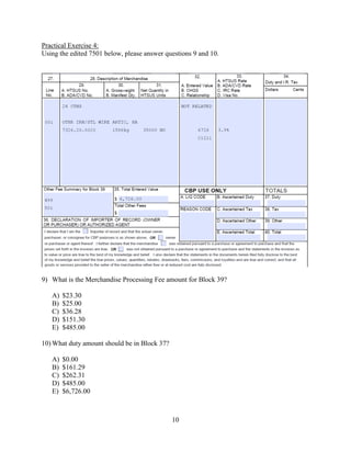 Trade & Customs Exam Questions | PDF