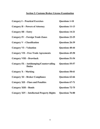 Trade & Customs Exam Questions | PDF