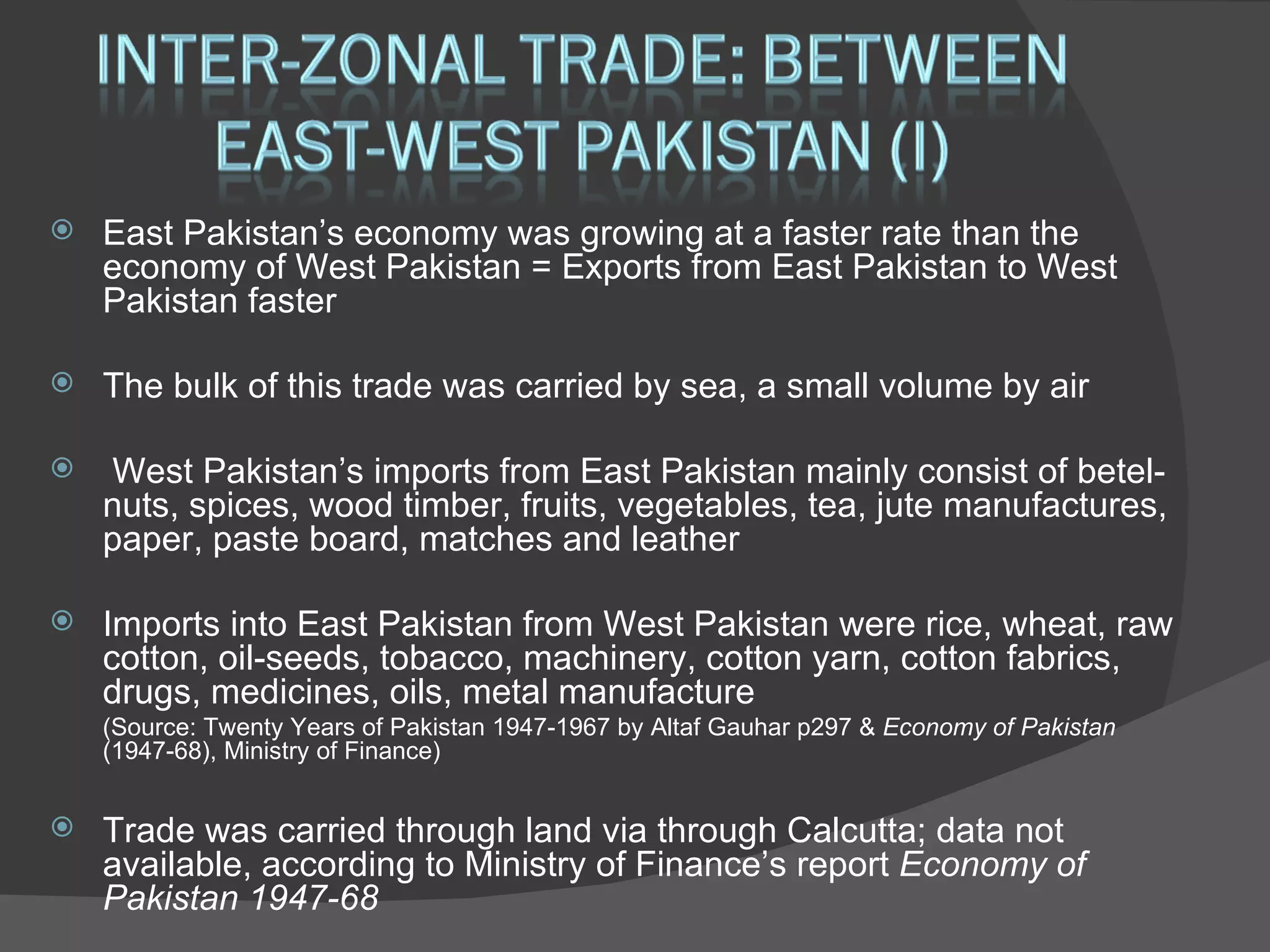 Trade industry of pakistan at partition 1947 | PPT