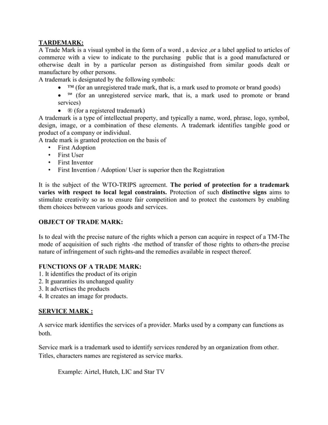 Trademark | PDF