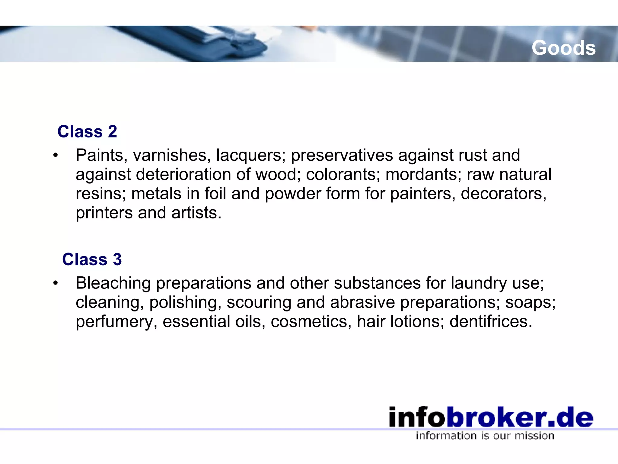 Trademark Classes - Nice Classification | PPT