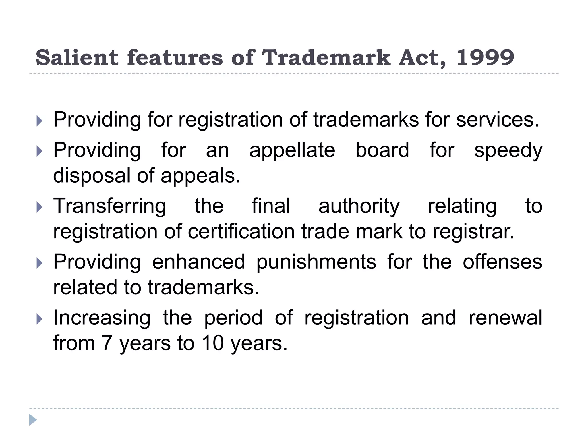Trademark Act, 1999 | PPTX