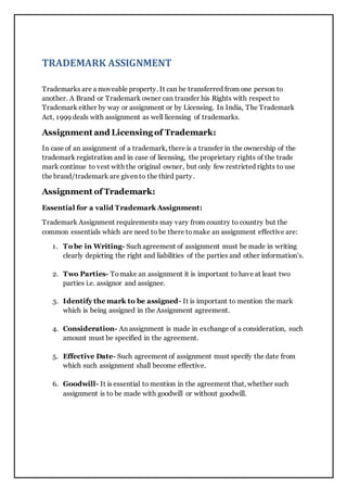 Trademark assignment | PDF