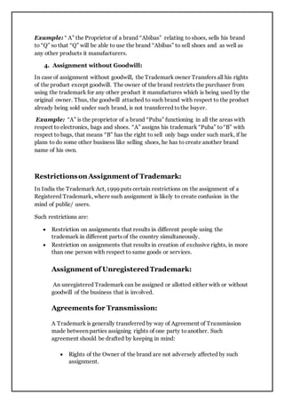Trademark assignment | DOCX