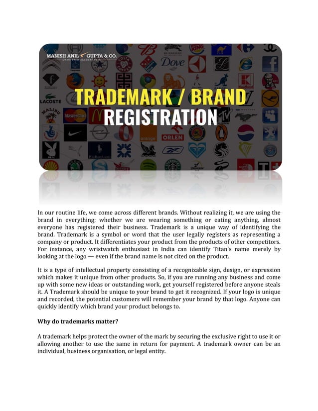 TRADEMARK/BRAND REGISTRATION | PDF | Business | Business and Finance