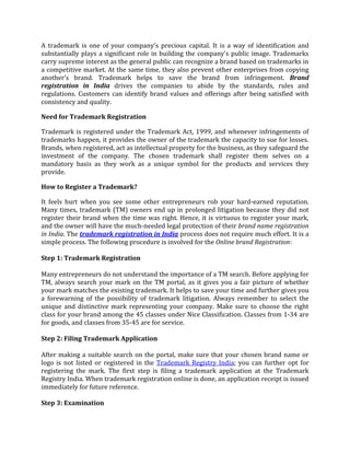 TRADEMARK/BRAND REGISTRATION | PDF | Business | Business and Finance
