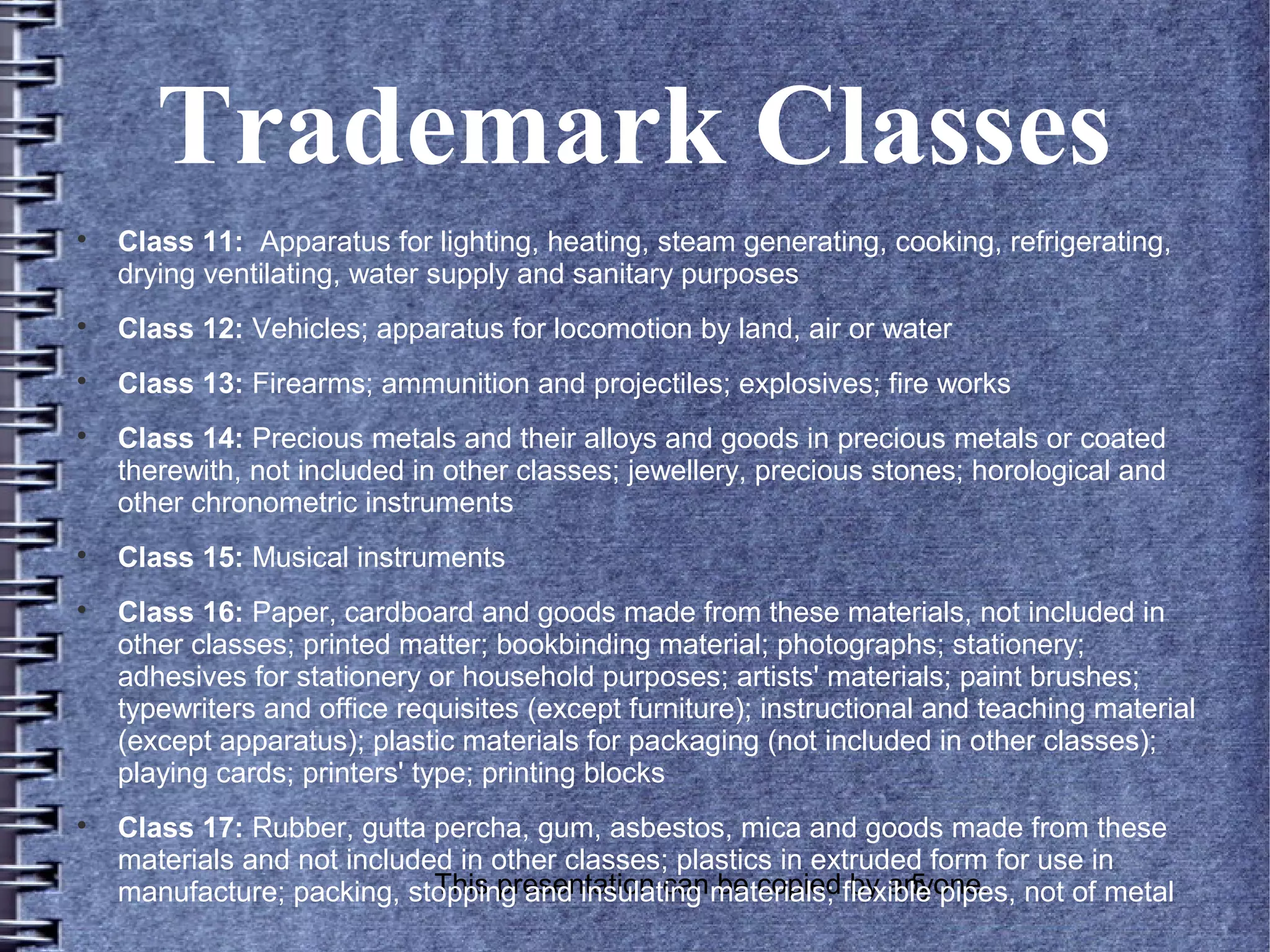 Trademark classes | PPT