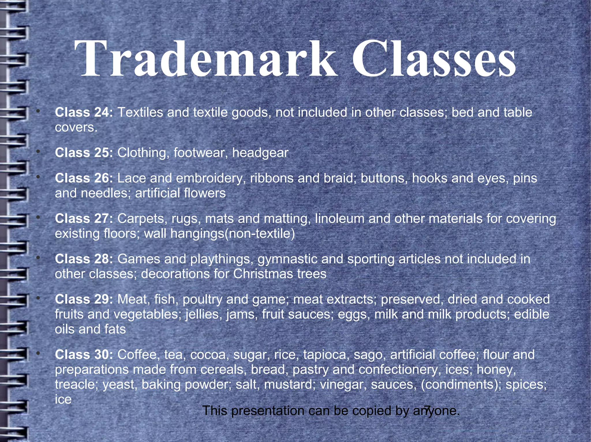 Trademark classes | PPT