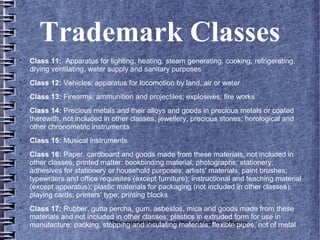 Trademark classes | PPT