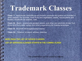 Trademark classes | PPT