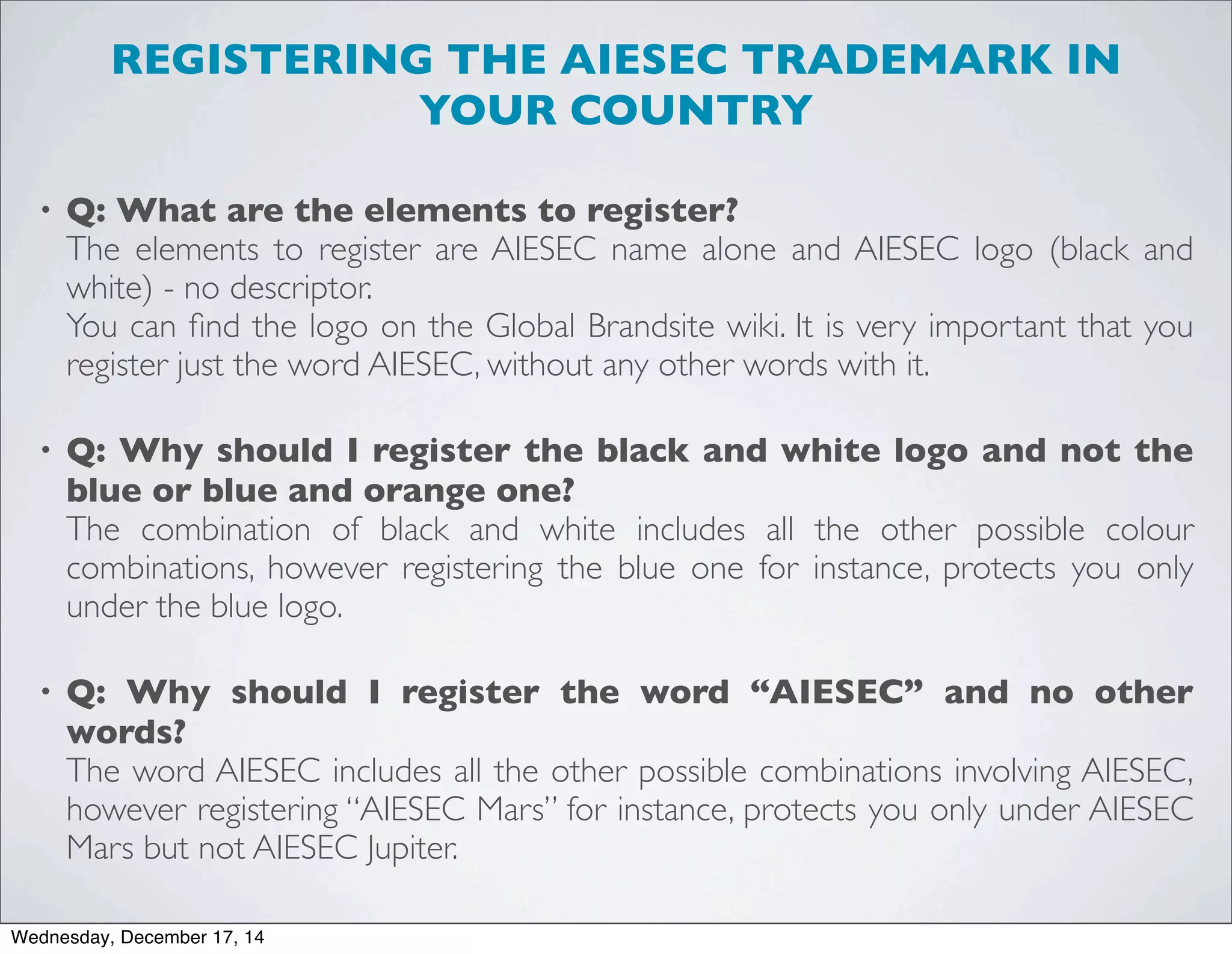 AIESEC Global | FLB | Trademark | PDF