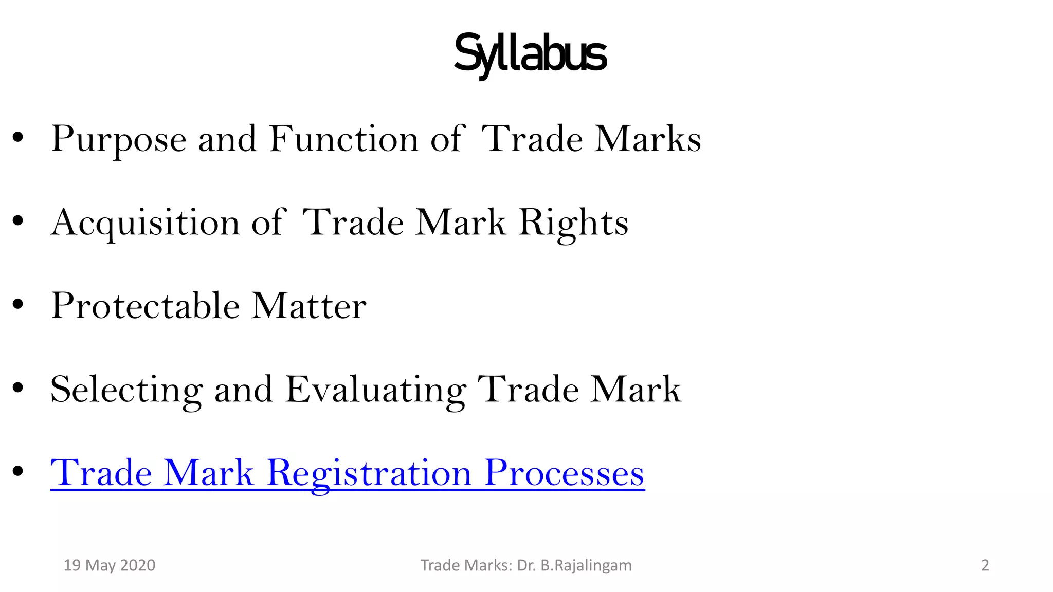 Trade Mark Registration Processes Ppt