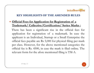 Trademark rules 2017 | PDF
