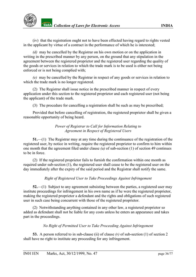 Trade marks act, 1999 | PDF