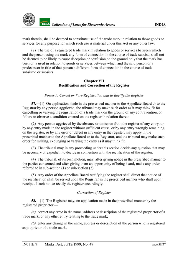 Trade marks act, 1999 | PDF