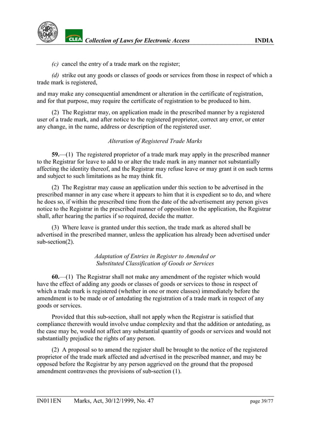 Trade marks act, 1999 | PDF