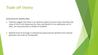 Trade-off theory in capital structure | PPTX