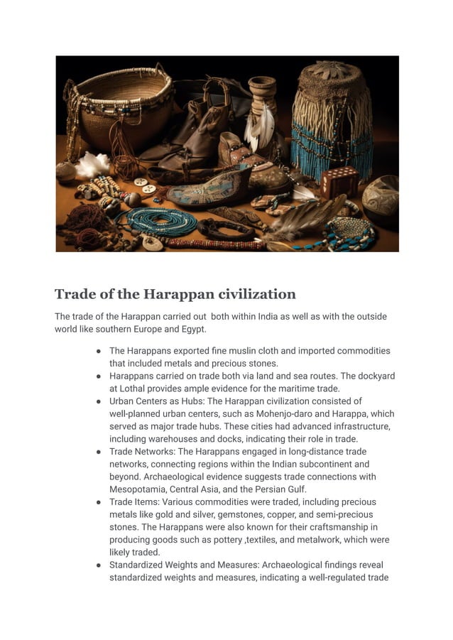 trade of harappan civilization.pdf | Commodities | Economy