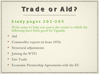 Trade or Aid | PPT | Financial Assistance | Personal Finance
