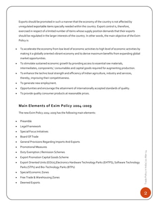TRADE POLICY OF INDIA | DOCX