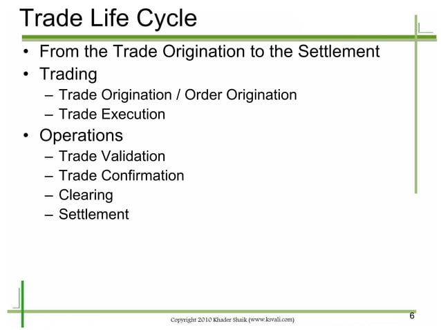 Securities Trade Life Cycle | PPT
