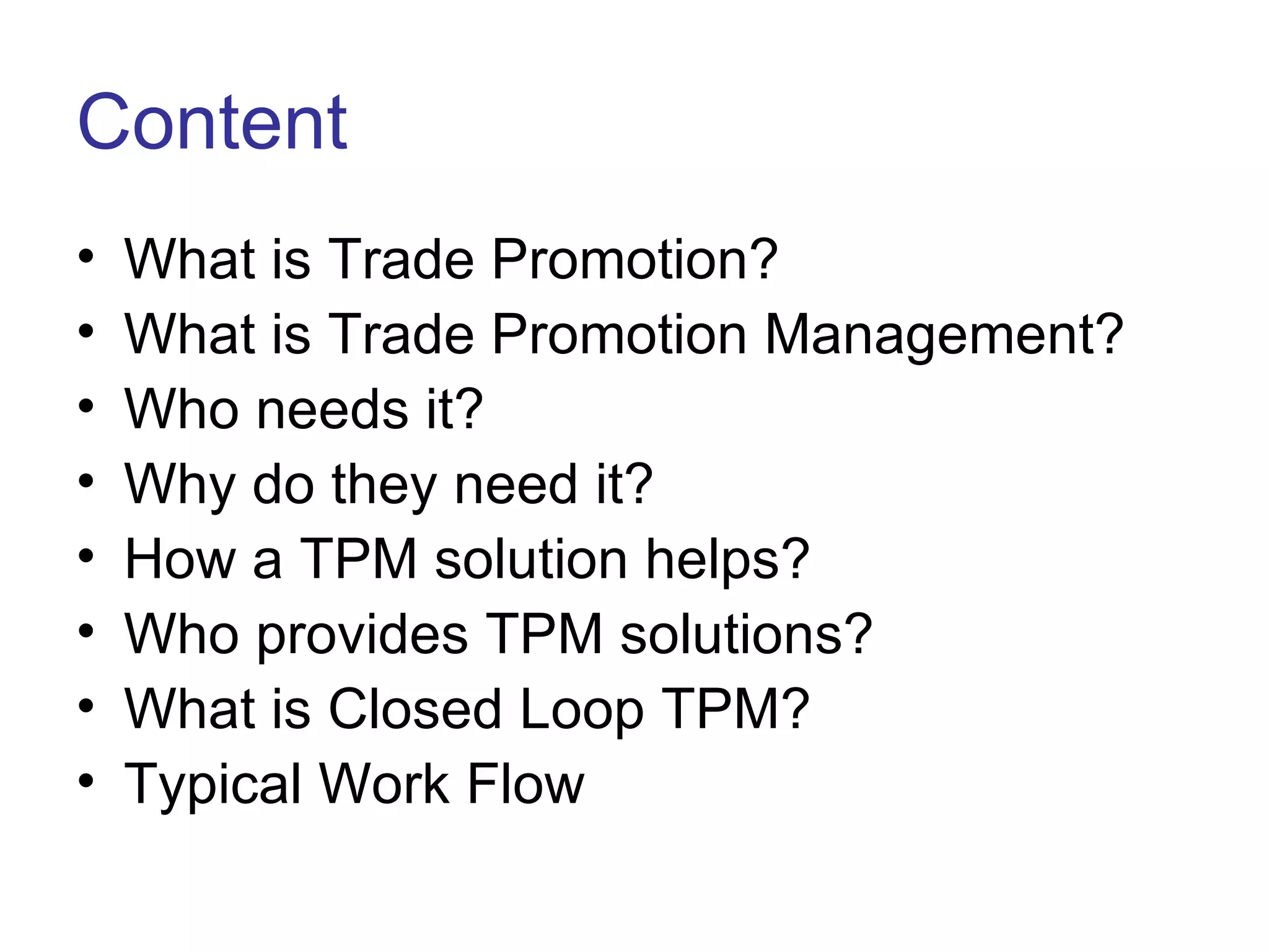 Trade Promotion Management | PPT
