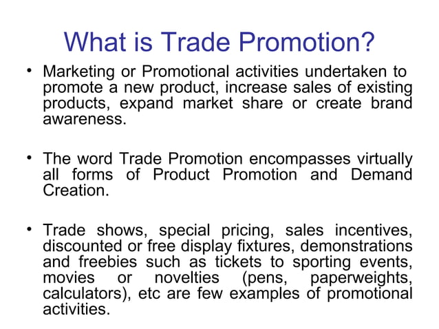 Trade Promotion Management | PPT | Sales | Business