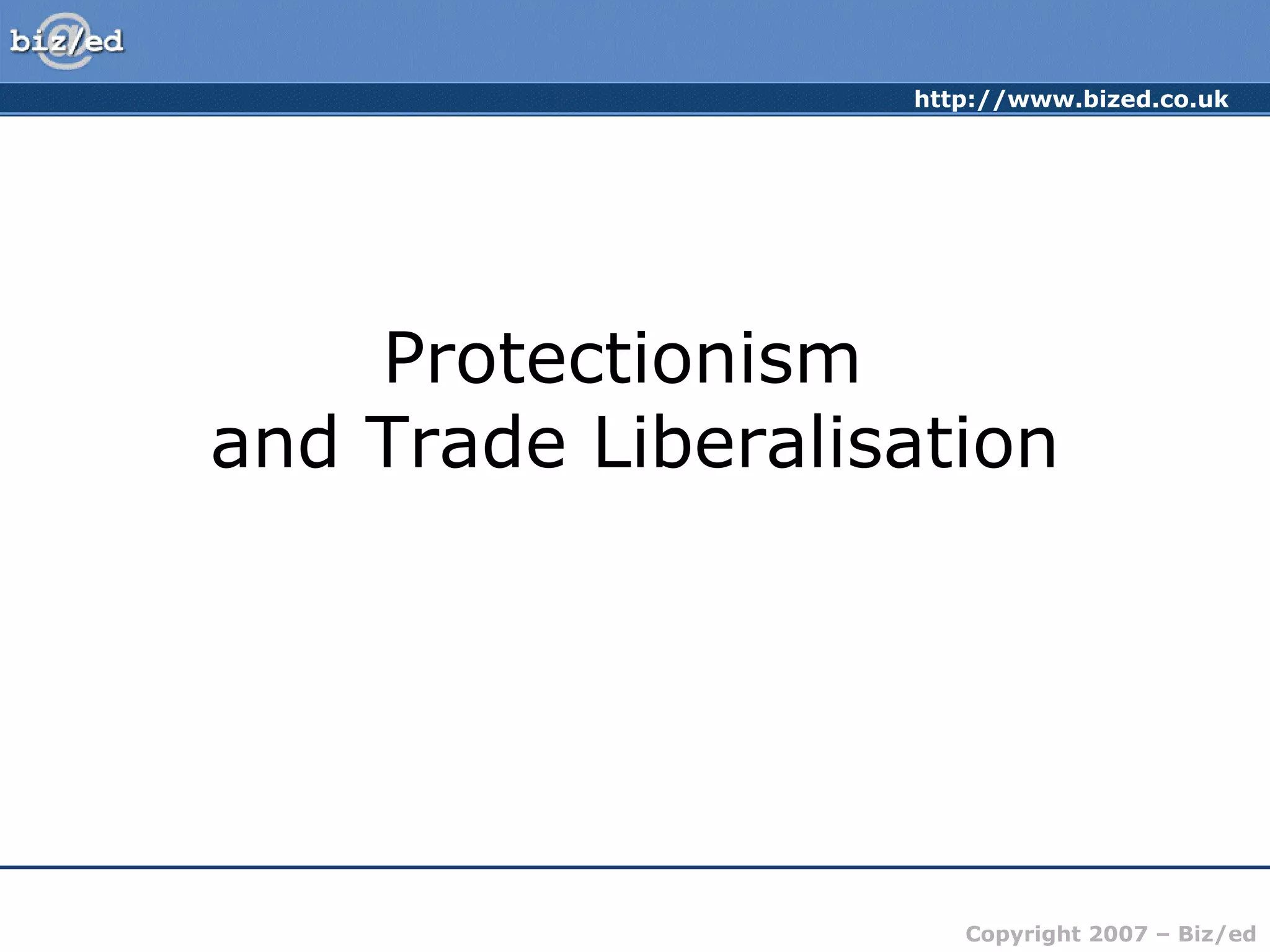 Trade and Protectionism | PPT