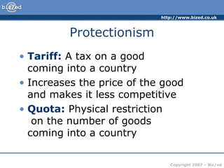 Trade and Protectionism | PPT
