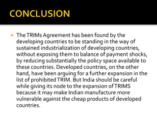 Trade related investment measures {trims} | PPTX