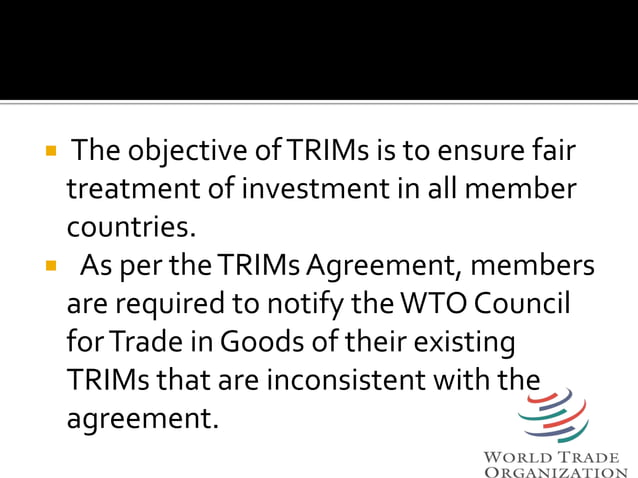 Trade related investment measures {trims} | PPTX | Business | Business ...